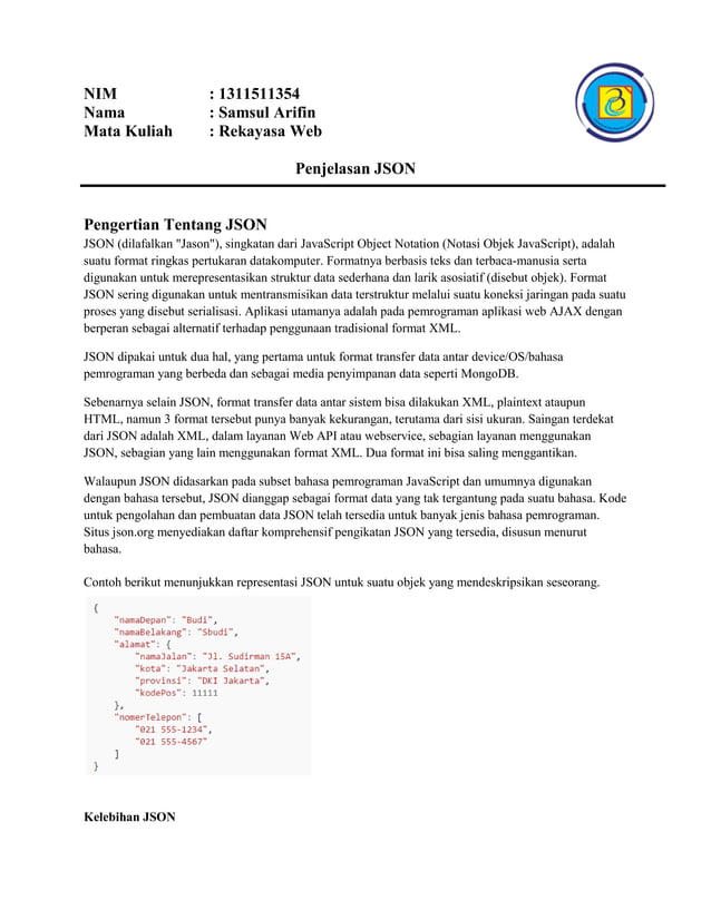 Penjelasan JSON | PDF