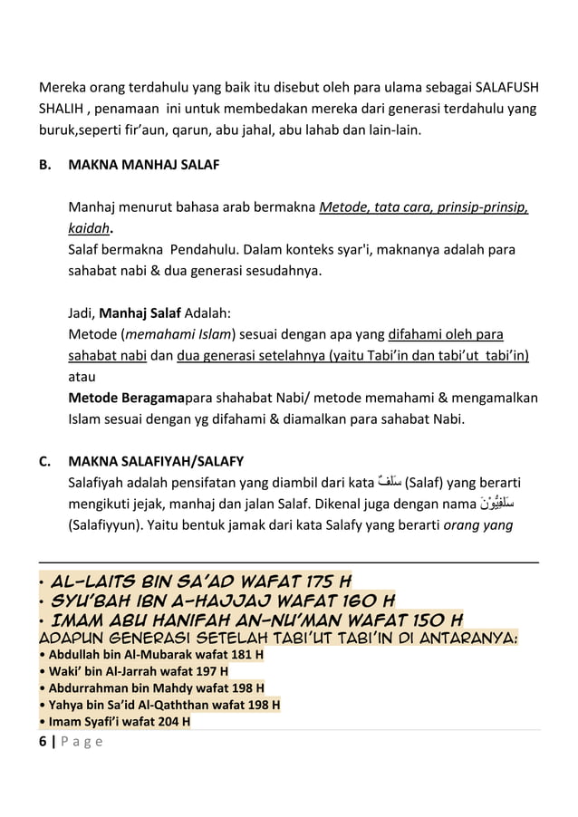 Mengenal Manhaj Salaf | DOCX