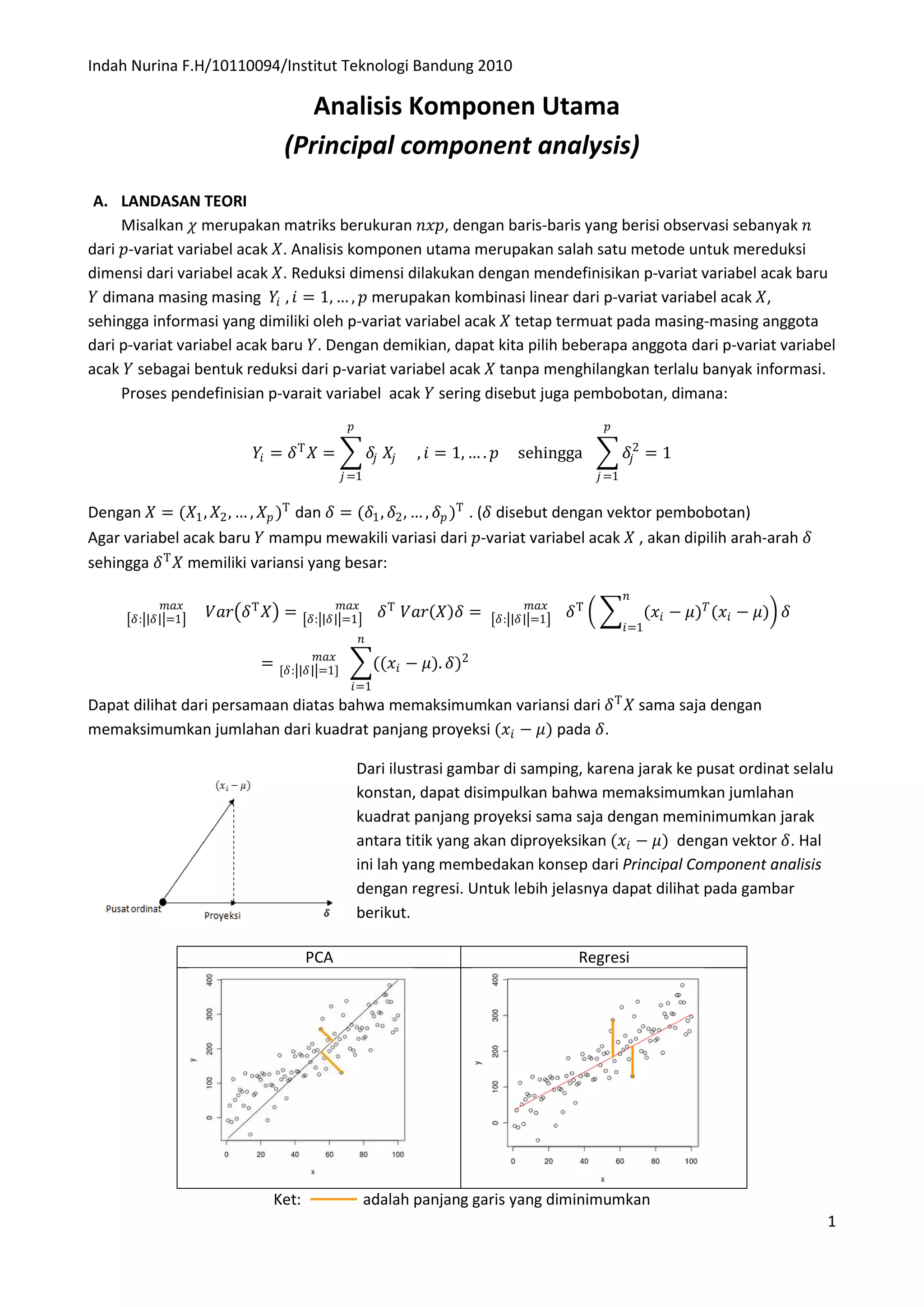 Analisis komponen utama (Principal Component Analysis) | PDF