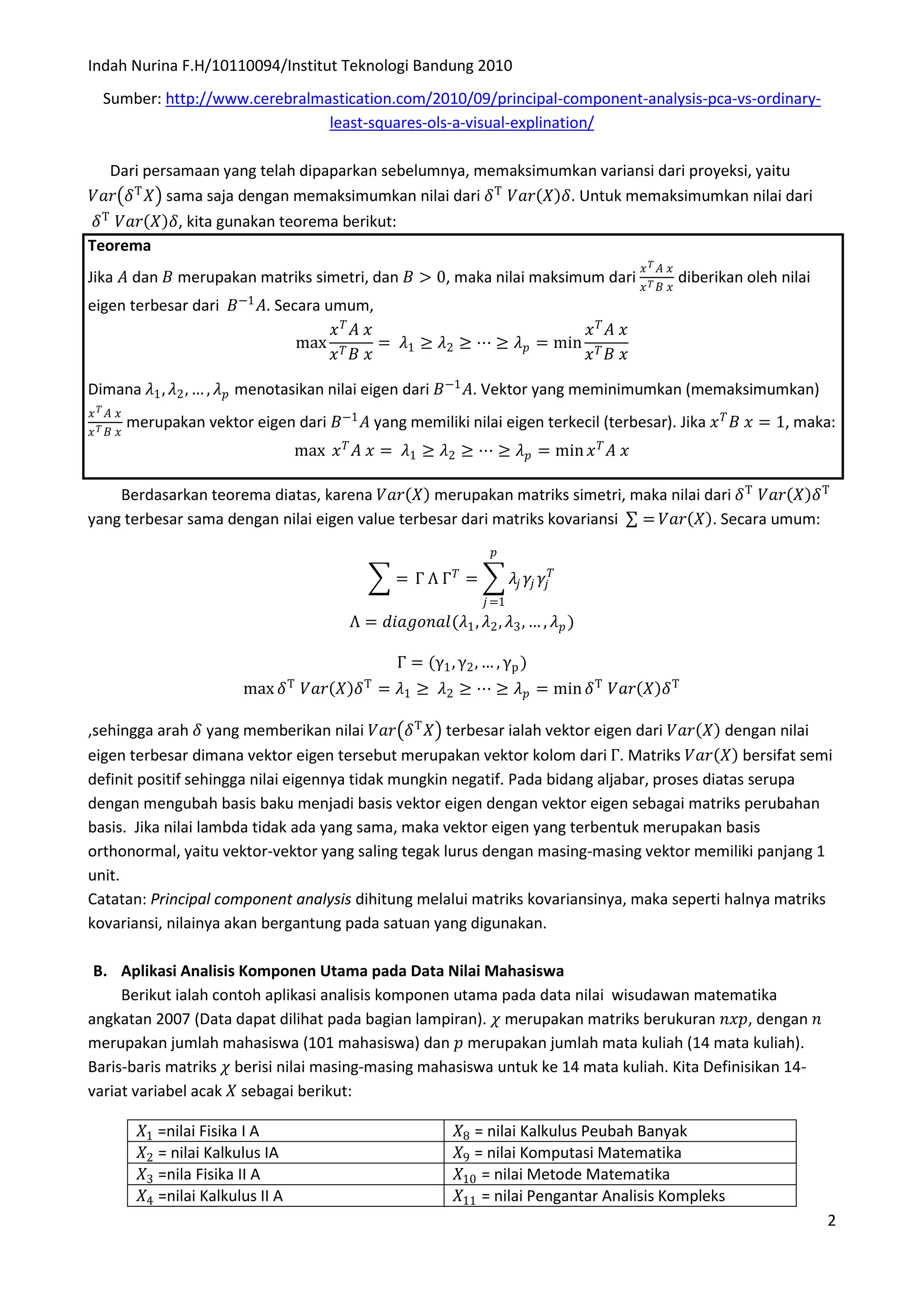 Analisis komponen utama (Principal Component Analysis) | PDF