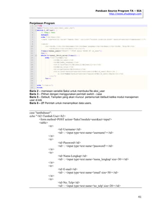Penjelasan listing program | PDF
