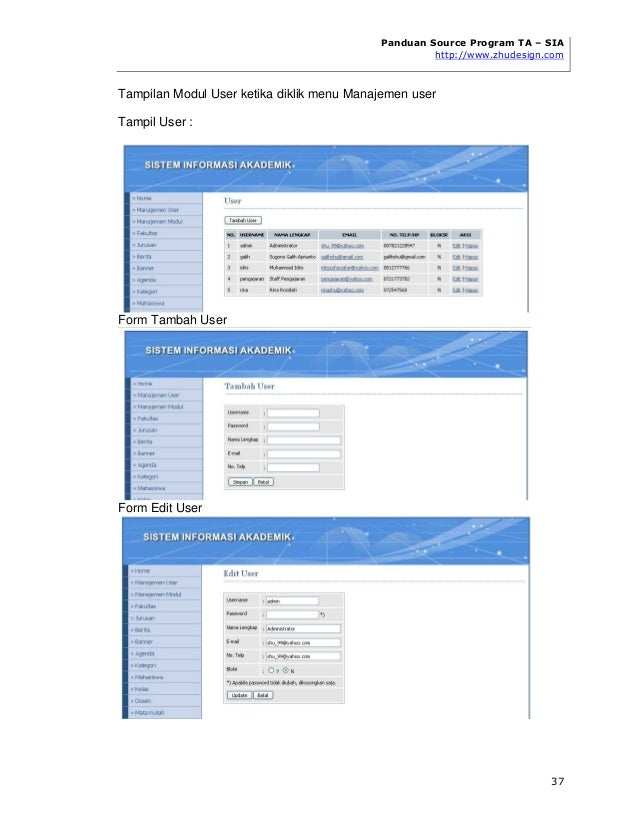 Penjelasan listing program