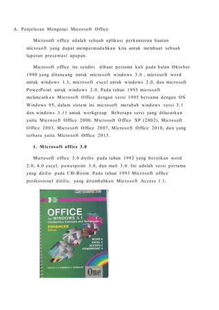 Penjelasan tentang microsoft office dan cara menggunakannya | PDF