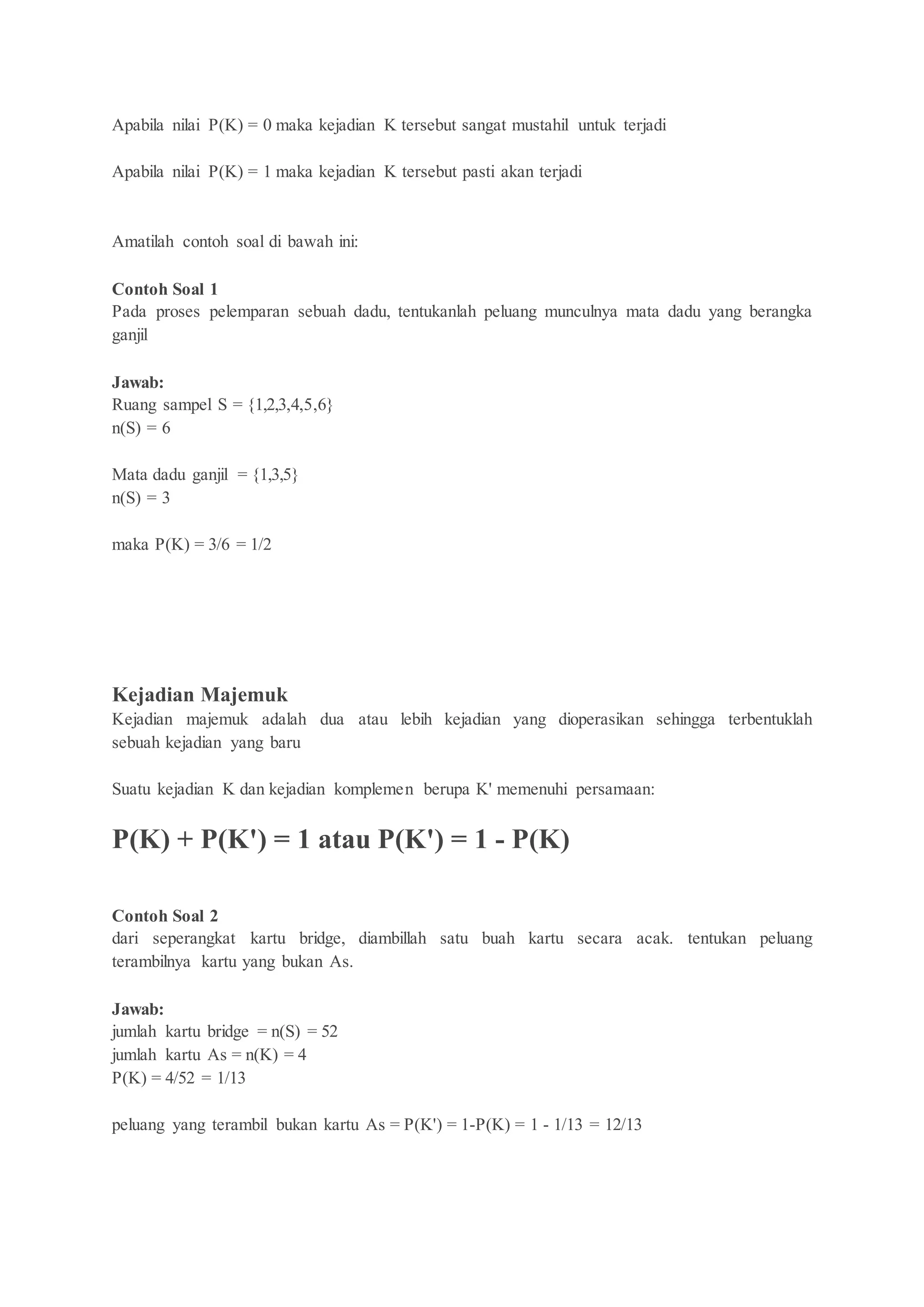 Penjelasan peluang | PDF