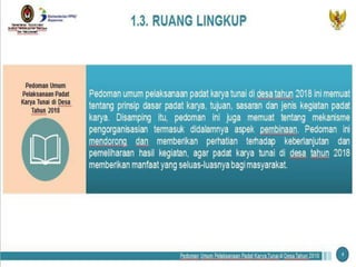 Penjelasan program padat karya tunai | PPT