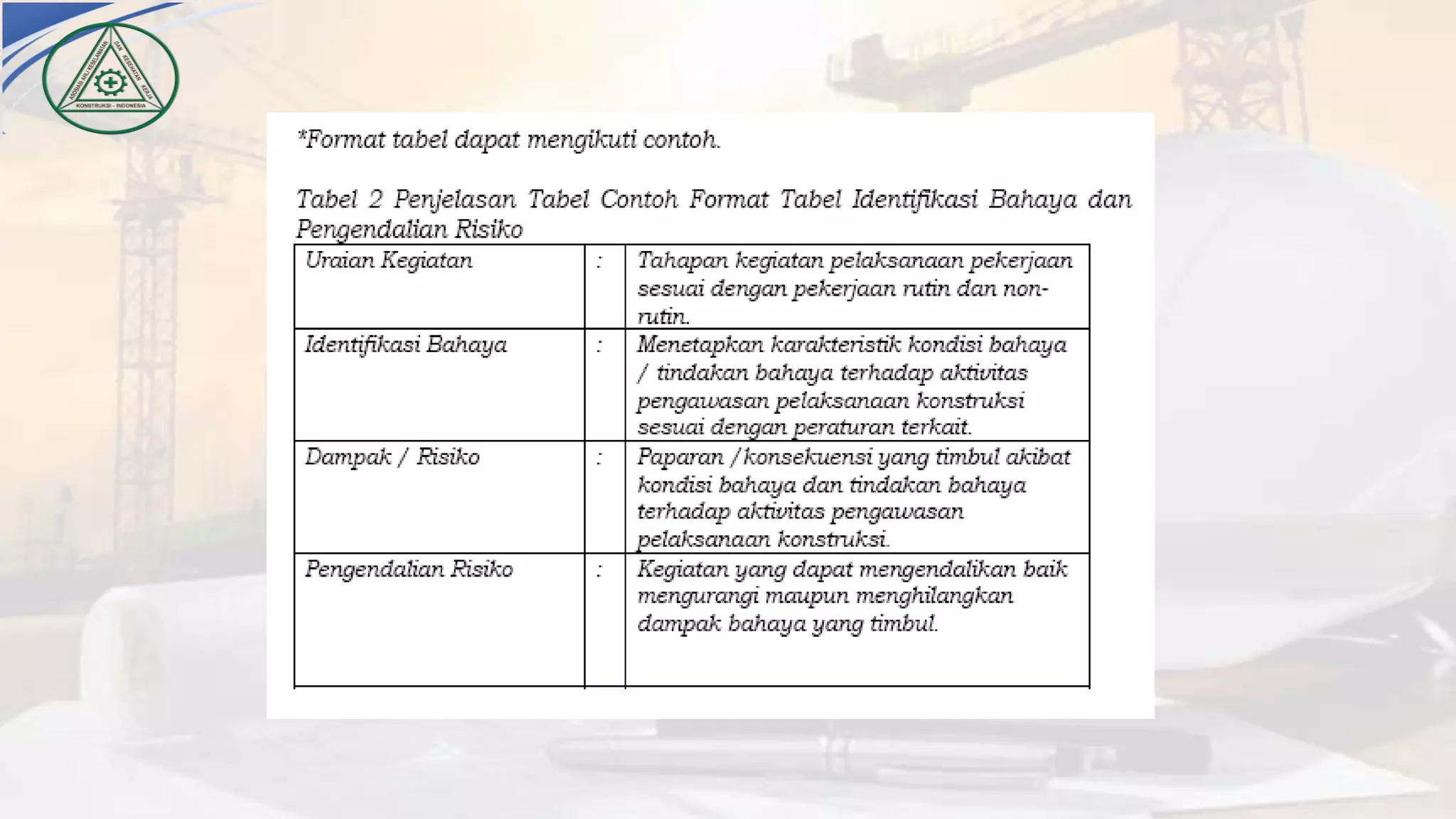 Penjelasan rencana keselamatan konstruksi(1)e | PDF