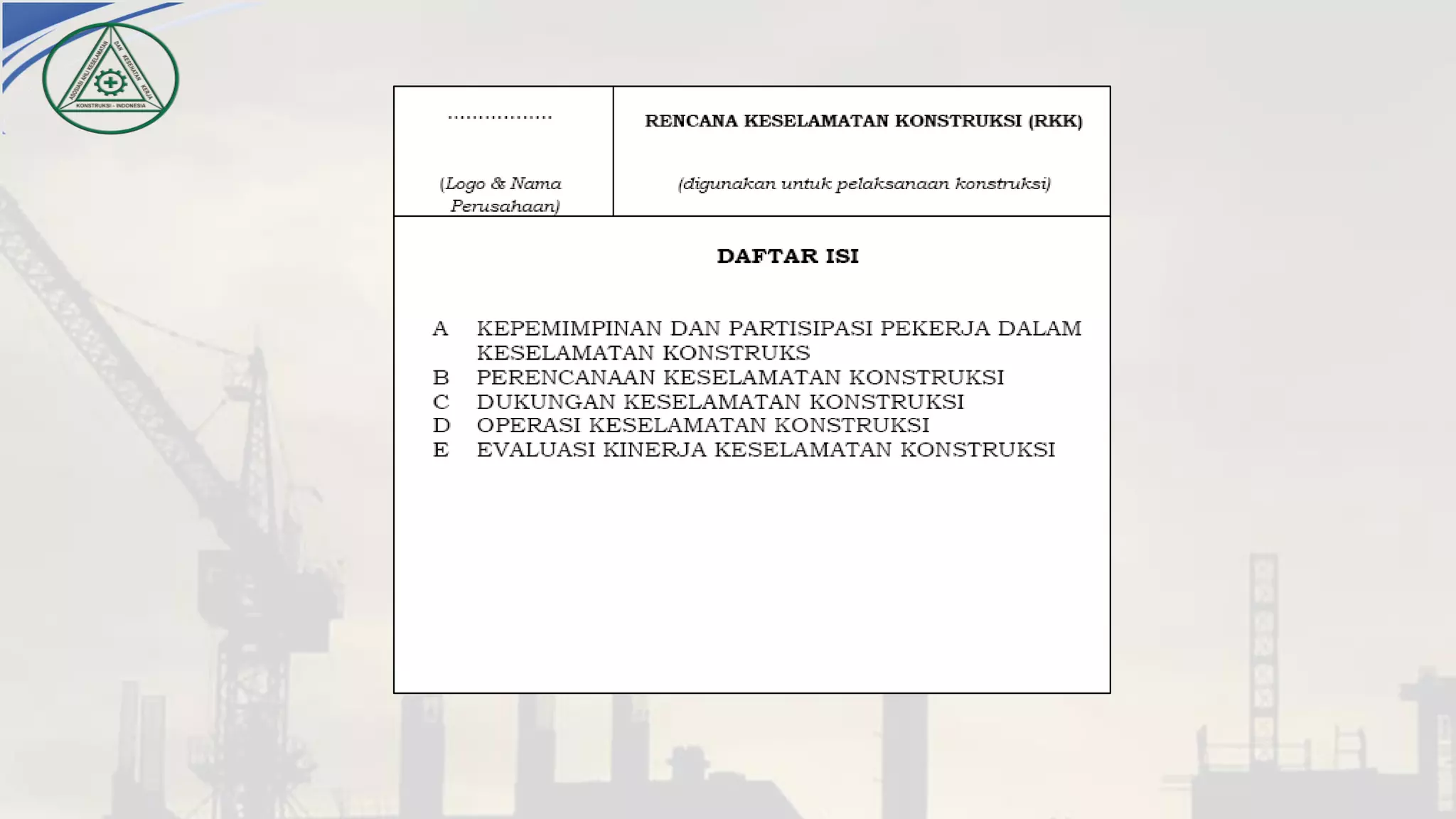 Penjelasan rencana keselamatan konstruksi(1)e | PDF
