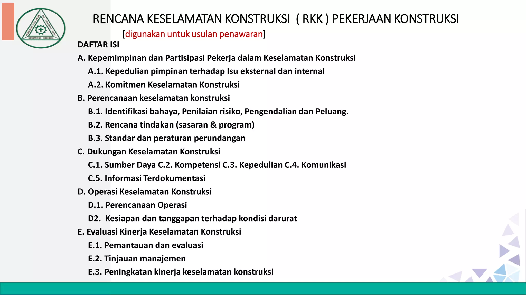 Penjelasan rencana keselamatan konstruksi(1)e | PDF