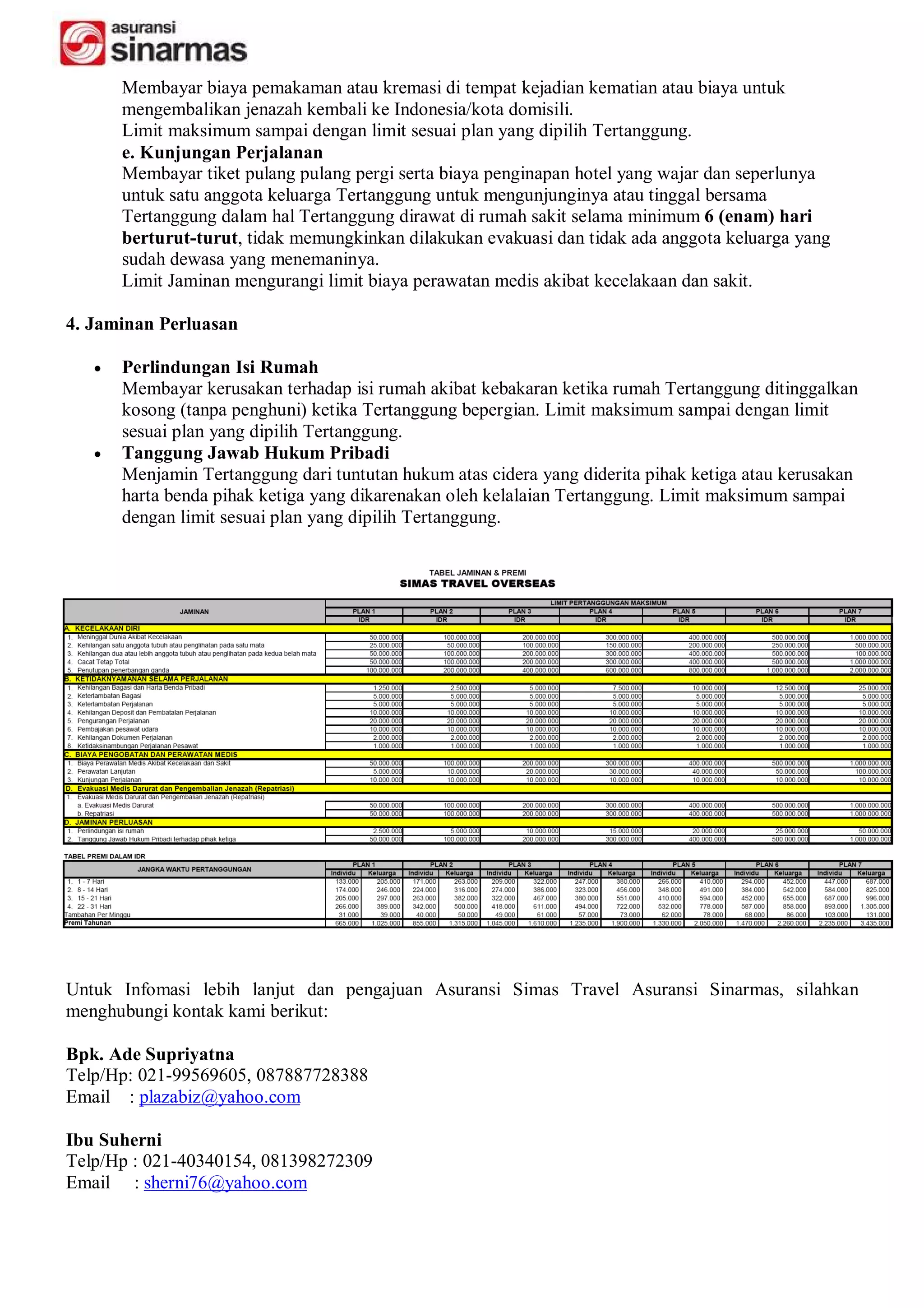 Asuransi Perjalanan Simas Travel | PDF
