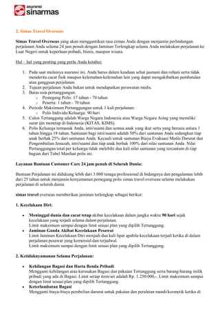 Asuransi Perjalanan Simas Travel | PDF