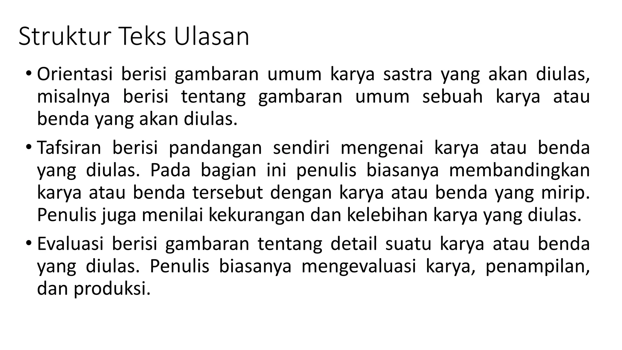 Penjelasan tentang teks ulasan | PPTX