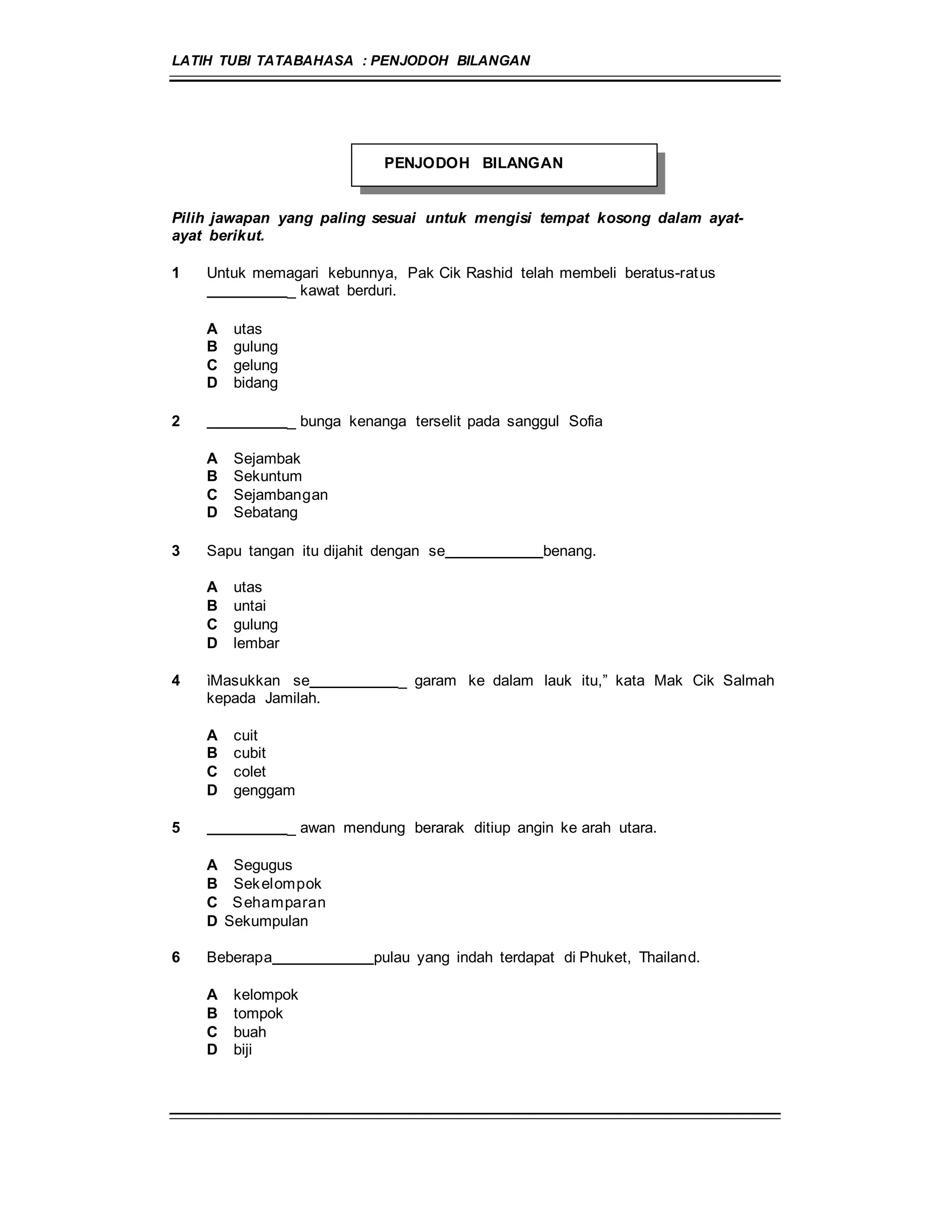 Penjodoh Bilangan Latihan 1 Pdf