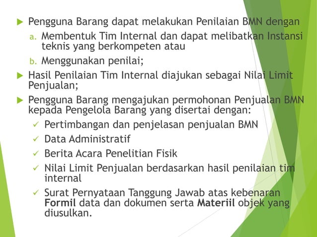 Tata Cara Pemindahtanganan BMN pada Pengguna Barang | PPTX