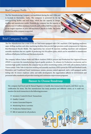 Pen manufacturing casestudy | PDF