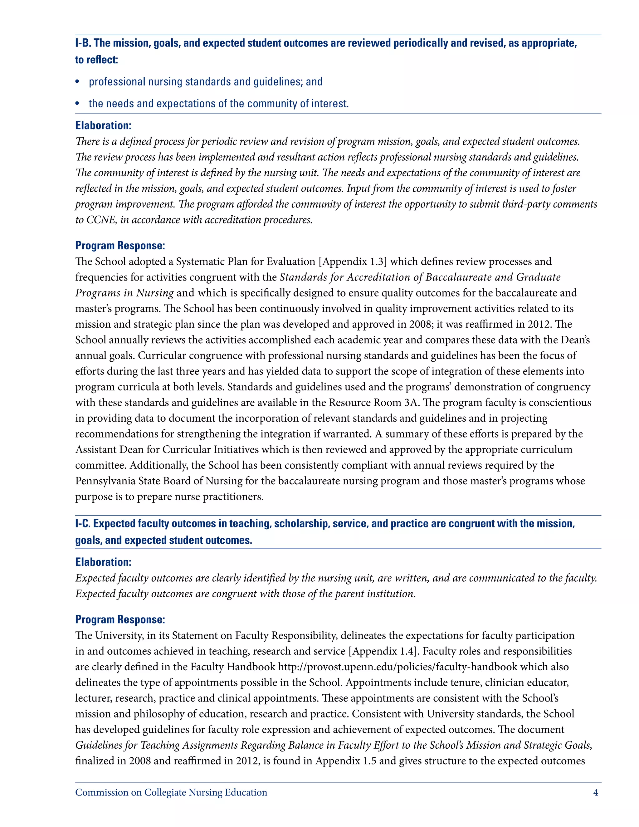 Penn nursing-ccne-self-study-report-2013 | PDF