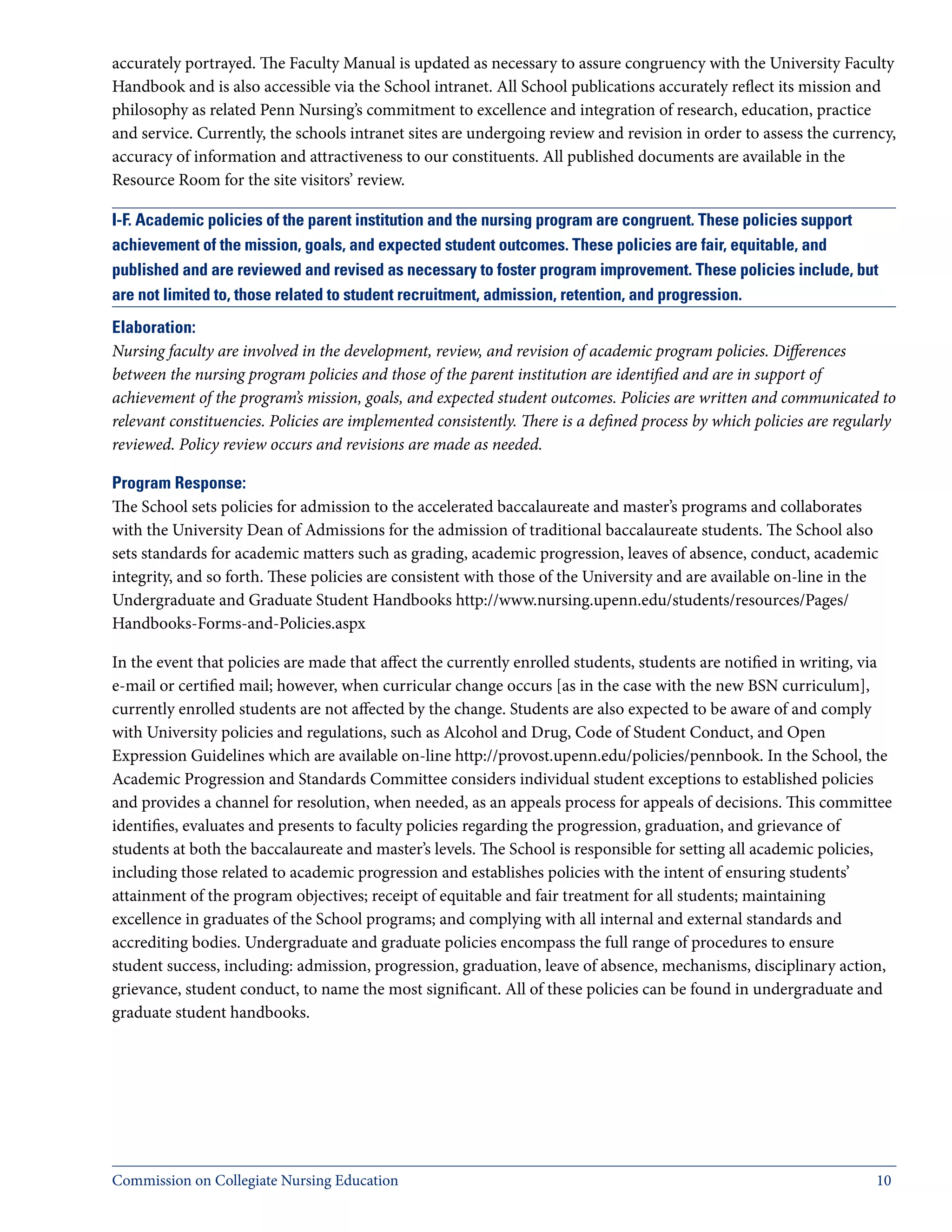 Penn nursing-ccne-self-study-report-2013 | PDF