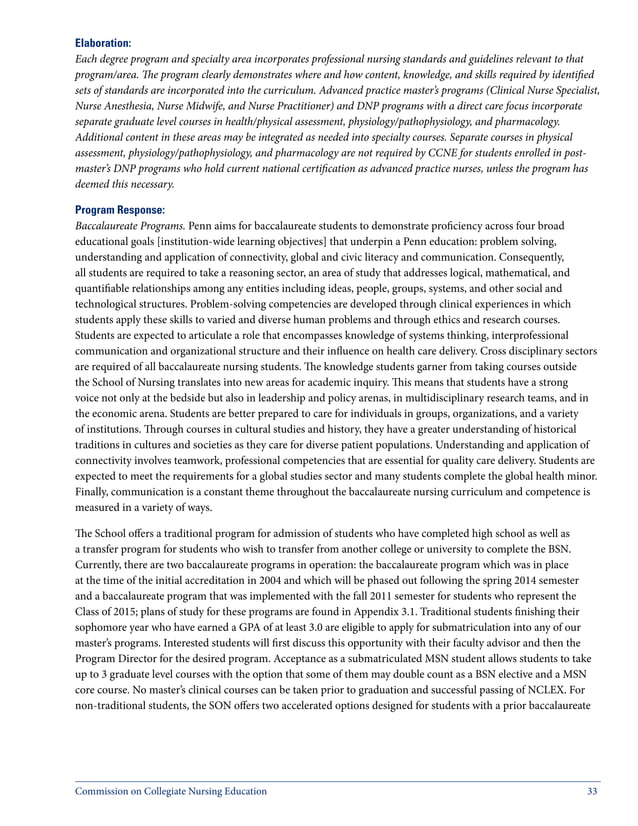 Penn nursing-ccne-self-study-report-2013 | PDF