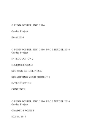 © PENN FOSTER, INC. 2016Graded ProjectExcel 2016.docx
