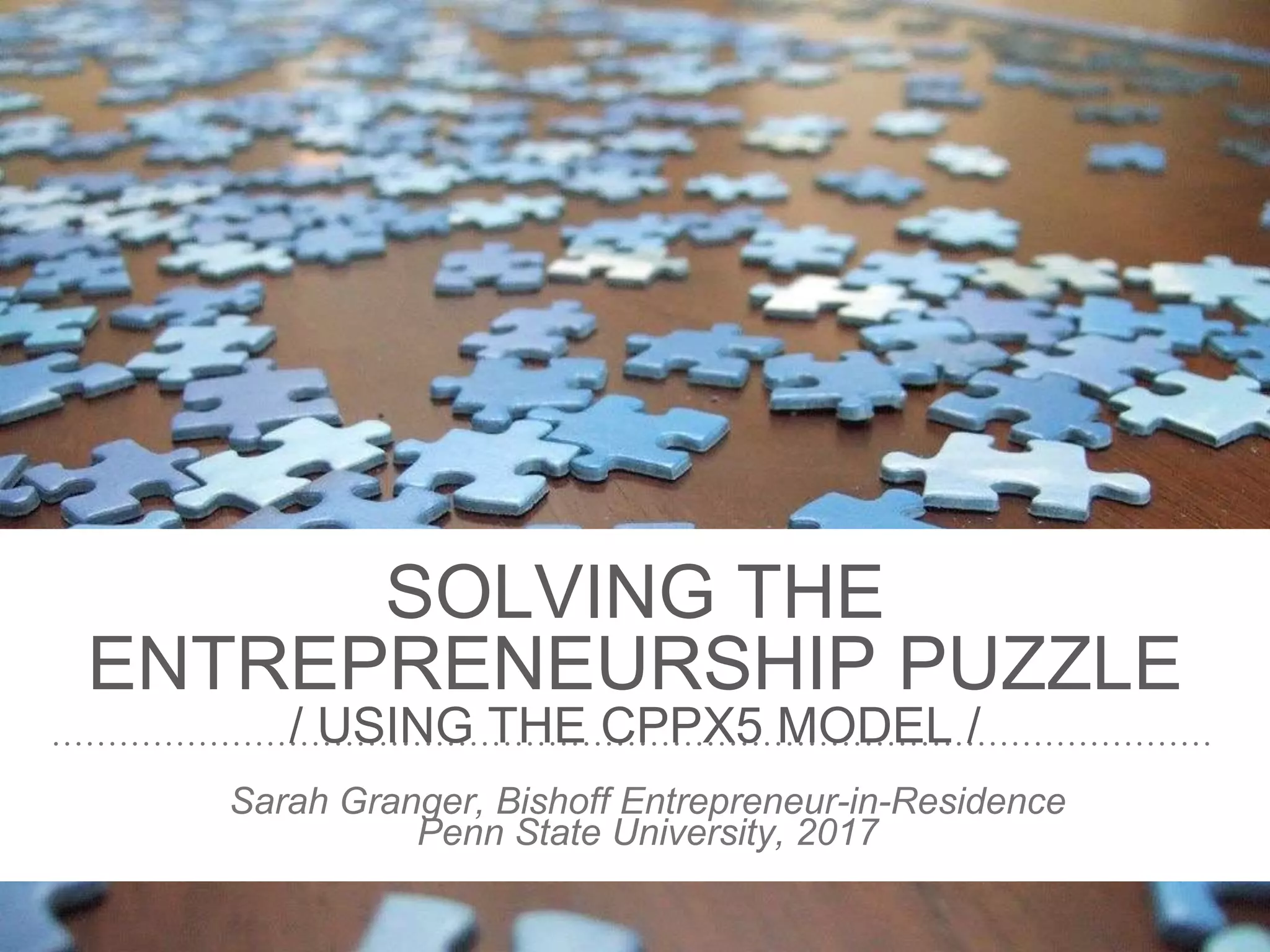 Solving the Entrepreneurship Puzzle | PPT