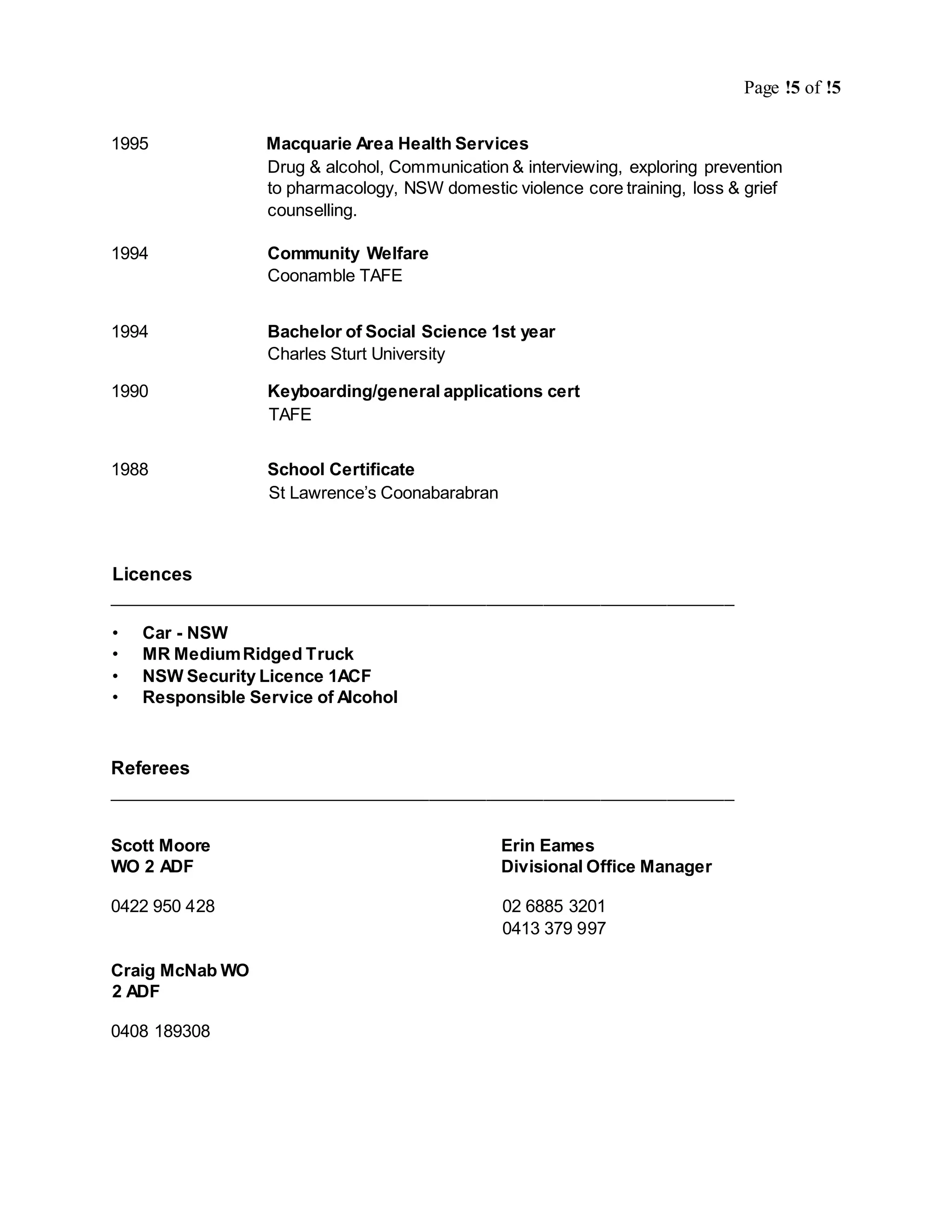 Penny green current resume | PDF