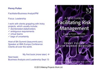 Penny Pullan's facilitation talk IIBA UK NW&E | PPT