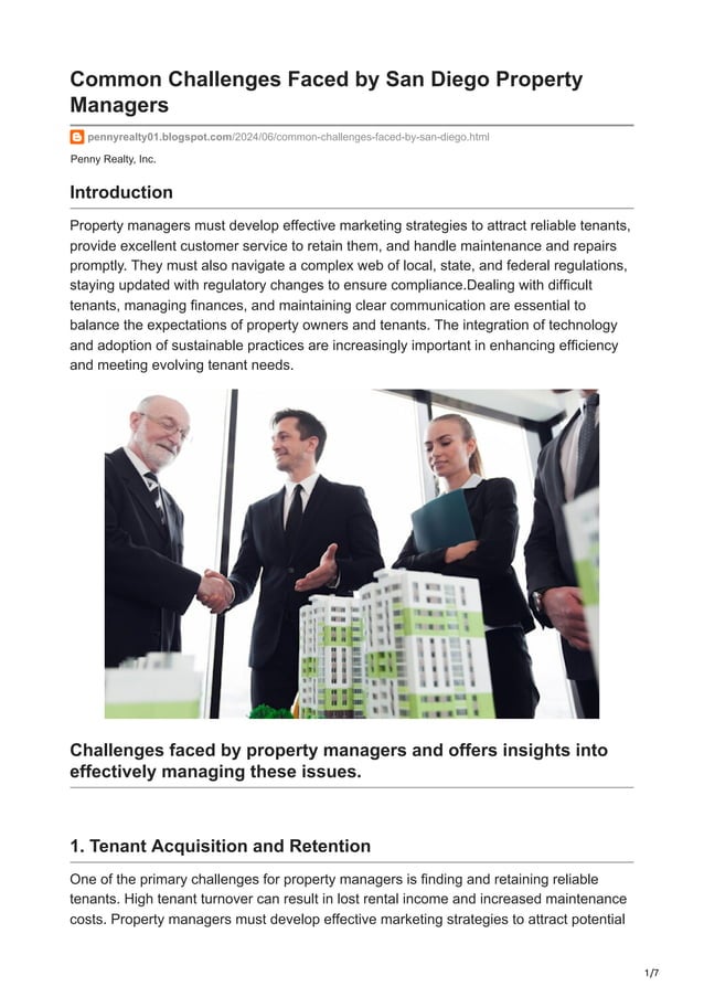 Common Challenges Faced by San Diego Property Managers.pdf | Real Estate Industry | Industries