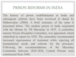 Prison reform commitee in india | PPTX