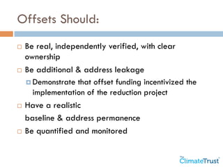 Carbon Mechanisms, Markets, and Projects | PPT