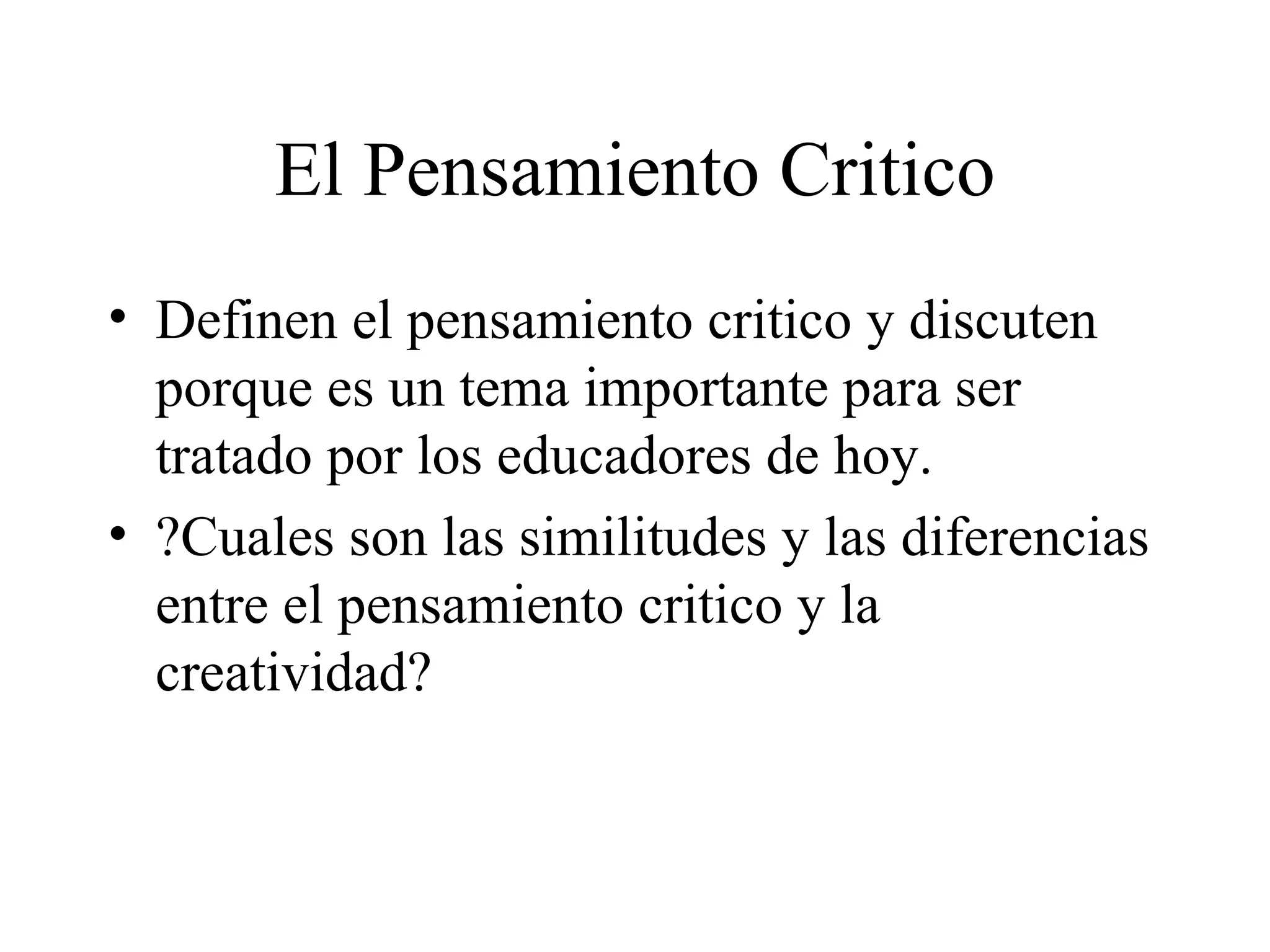 Pensamiento Critico | PPT