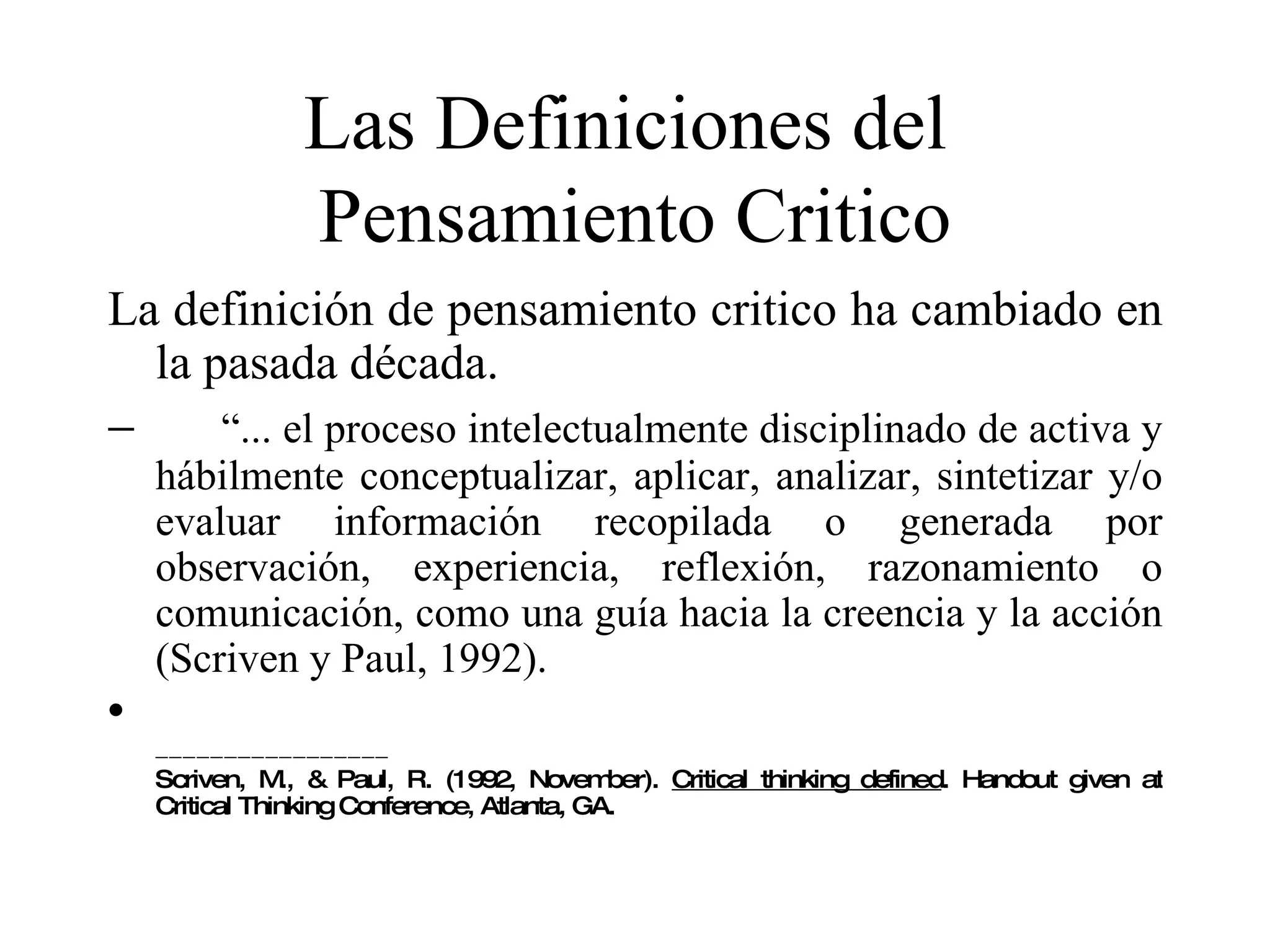 Pensamiento Critico | PPT