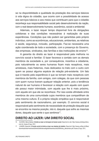 Estágio II - Pensando direito - direito ao lazer e a desconexão do ...