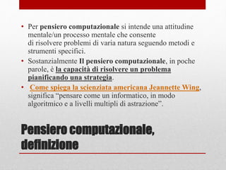 Pensiero computazionale coding | PPTX