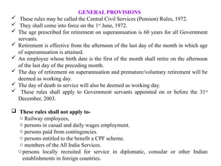 presentation on CCS (Pension) Rules 1972 | PPT