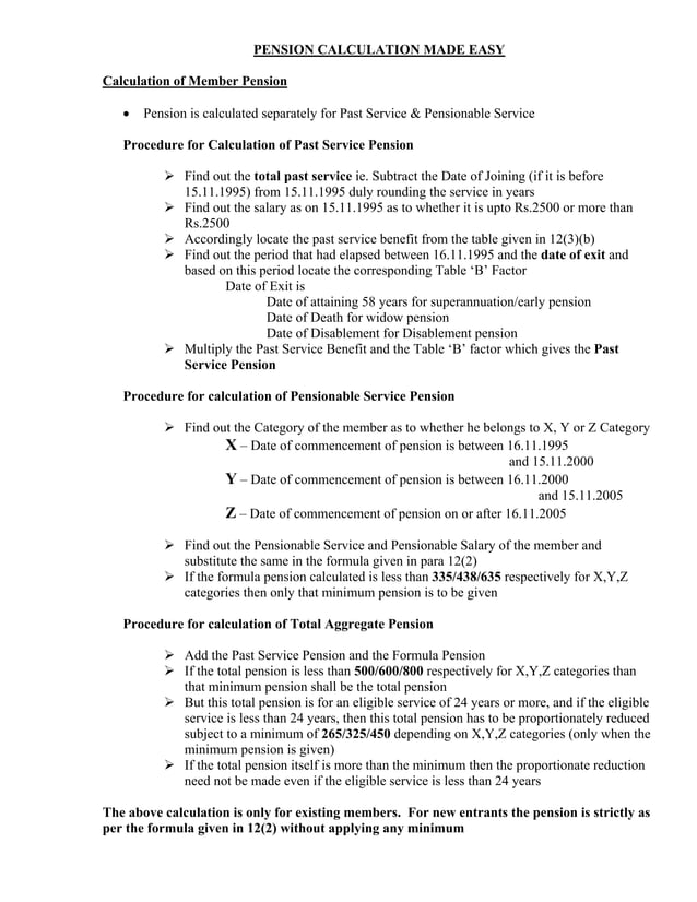 Pension calculationmadeeasy | PDF