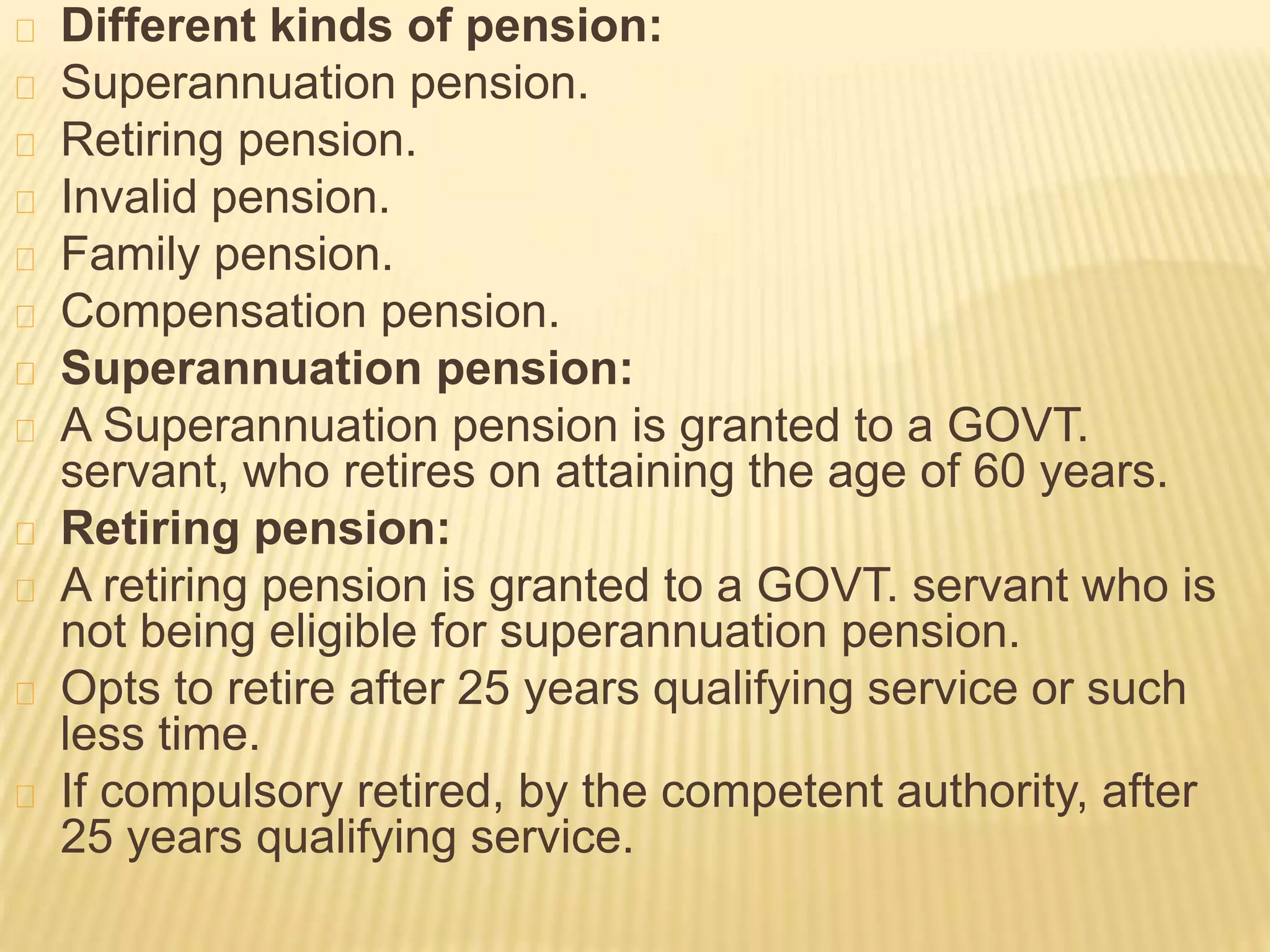 pension and retirement rules in punjab govt, of pakistan | PPTX