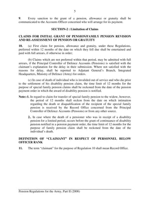 Pension Regulations for the Army - Part II | PDF
