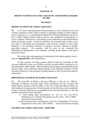 Pension Regulations for the Army - Part II | PDF