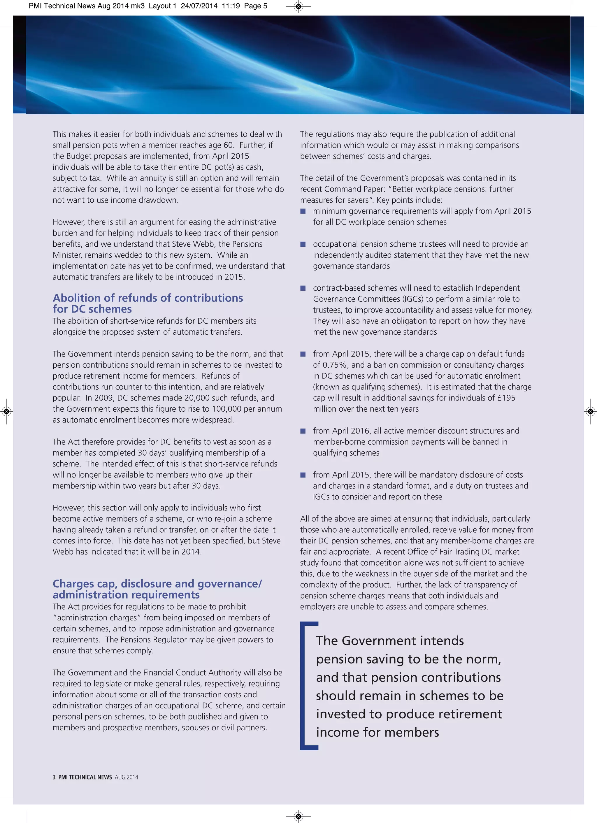 Pensions Act 2014: all you need to know | PDF | Government Support and ...