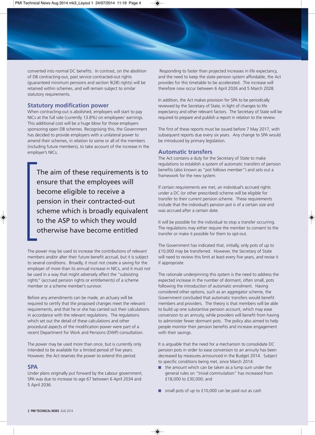 Pensions Act 2014: all you need to know | PDF | Government Support and ...