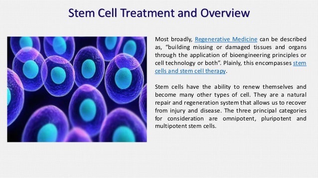 Repair Diseased and Damaged Tissues With Regenerative Medicine