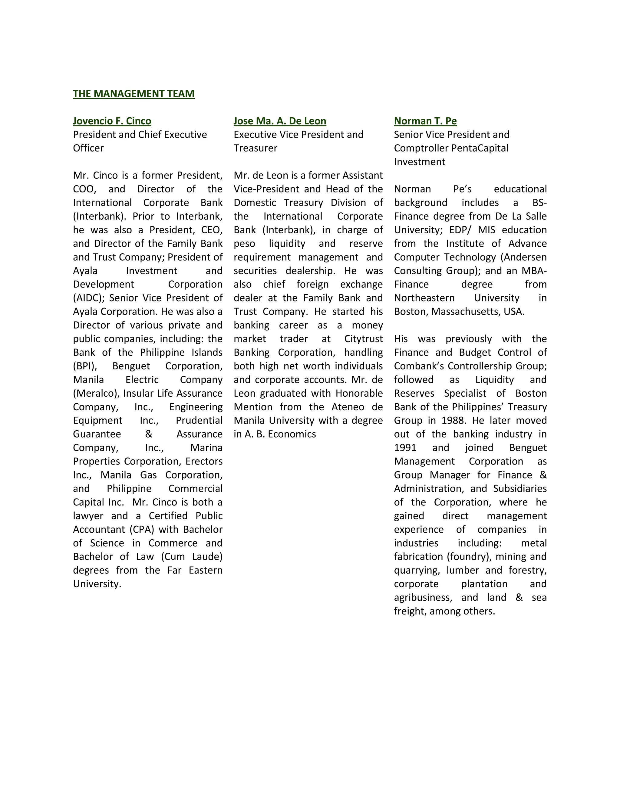 Pentacapitalprofile | PDF