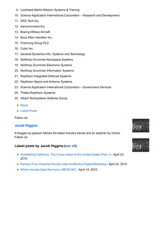 Pentagon list out top defence suppliers | PDF | Defense Industry ...