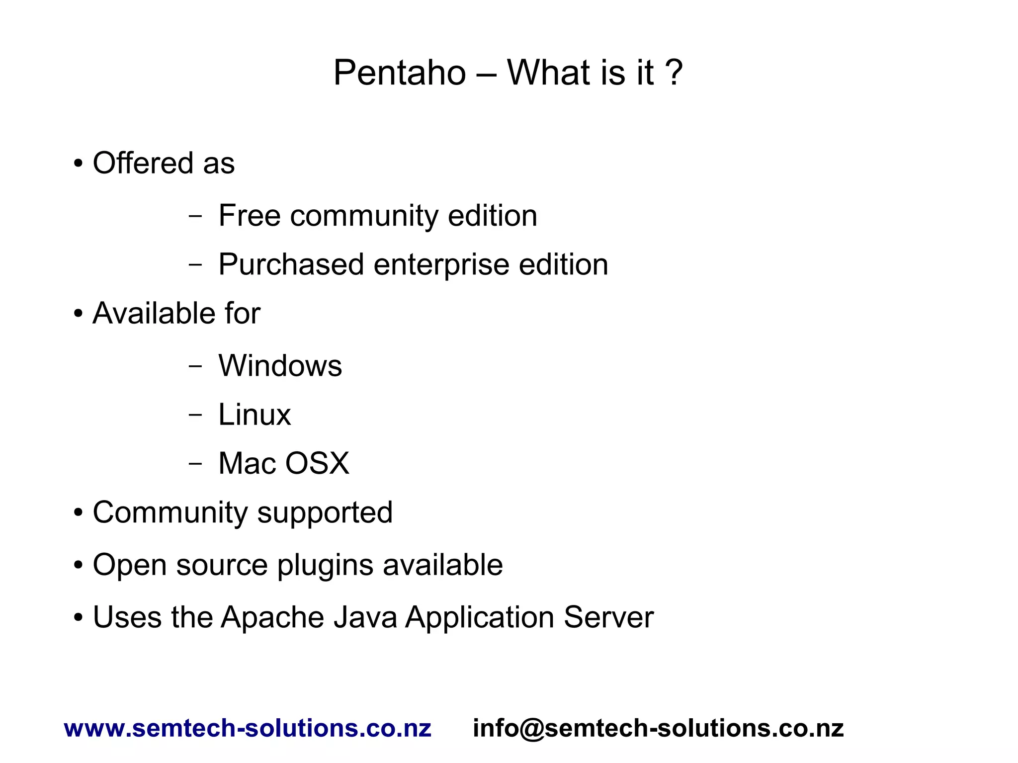 An introduction to Pentaho | ODP