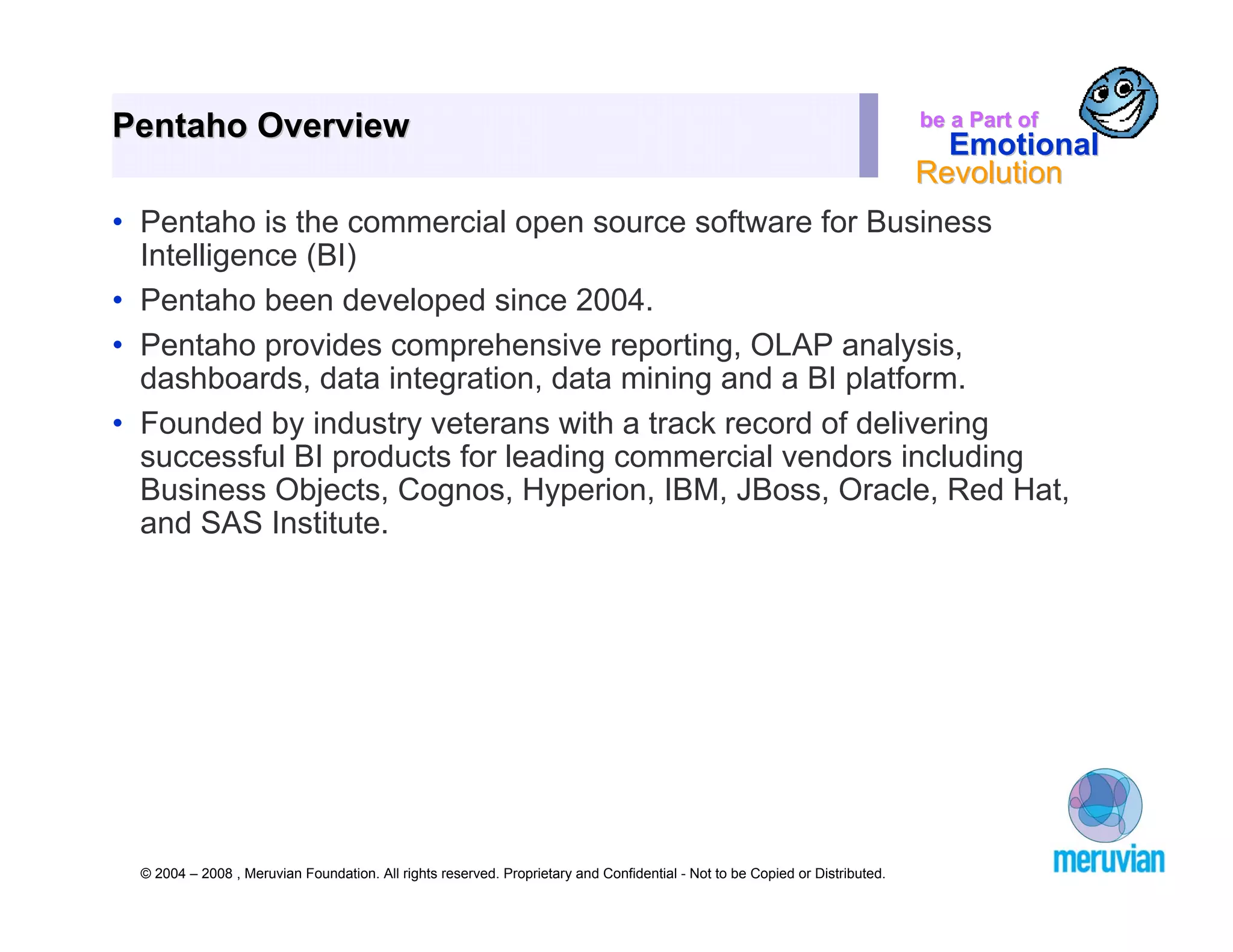 Pentaho Commercial Open Source BI | PPT