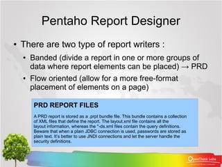 Pentaho BootCamp : Using the Pentaho Reporting Tools | PPT