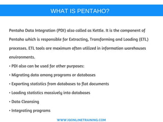 PENTAHO INTRODUCTION|FEATURES & ARCHITECTURE OF PENTAHO | PPTX