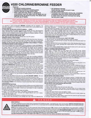 Pentair #320 chlorinator manual | PDF