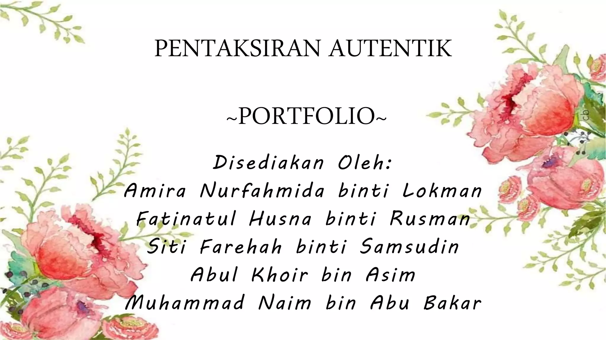 Pentaksiran autentik portfolio | PPTX
