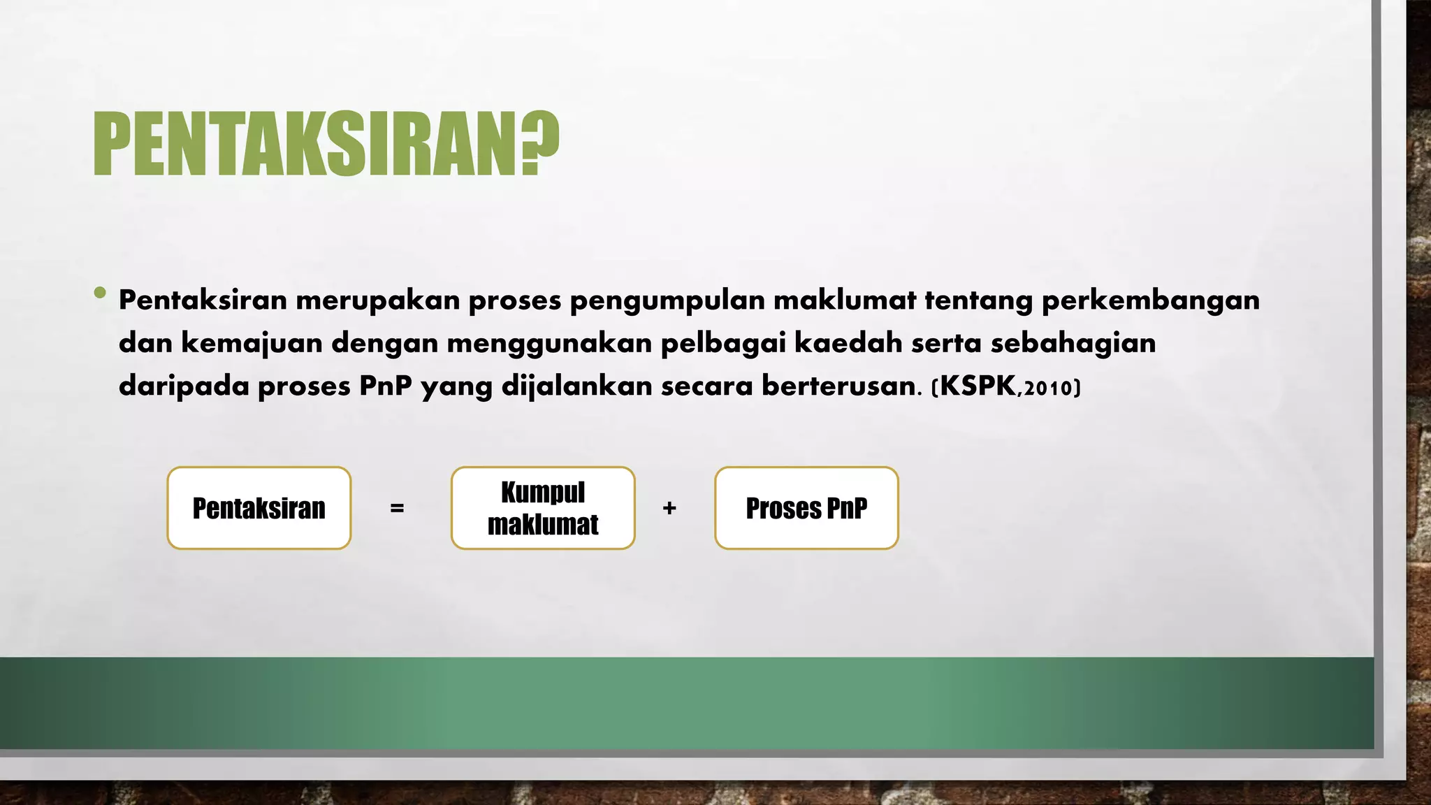 Pentaksiran dalam pembelajaran matematik awal kanak kanak | PPTX