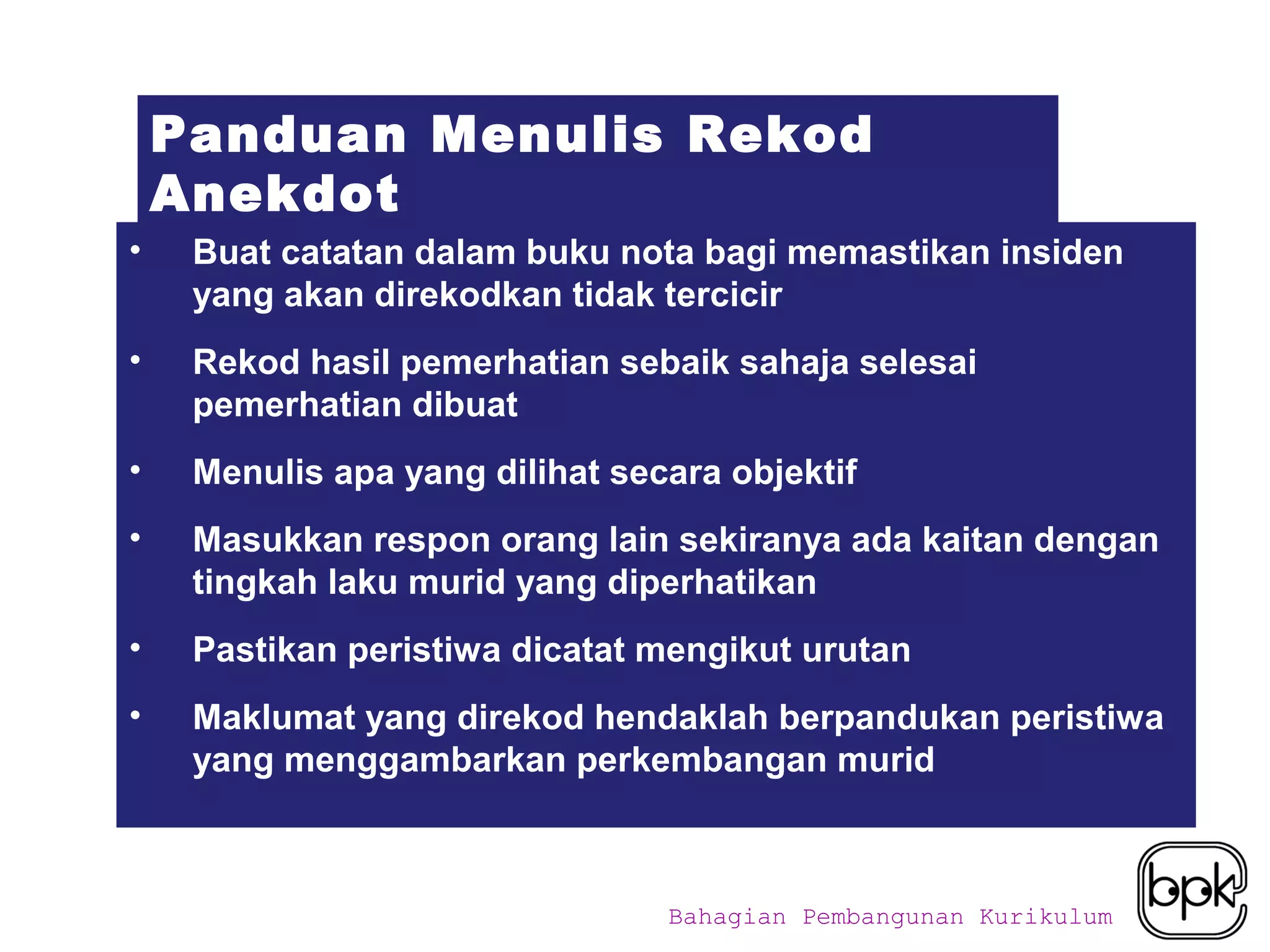 Pentaksiran prasekolah (penerangan) | PPT